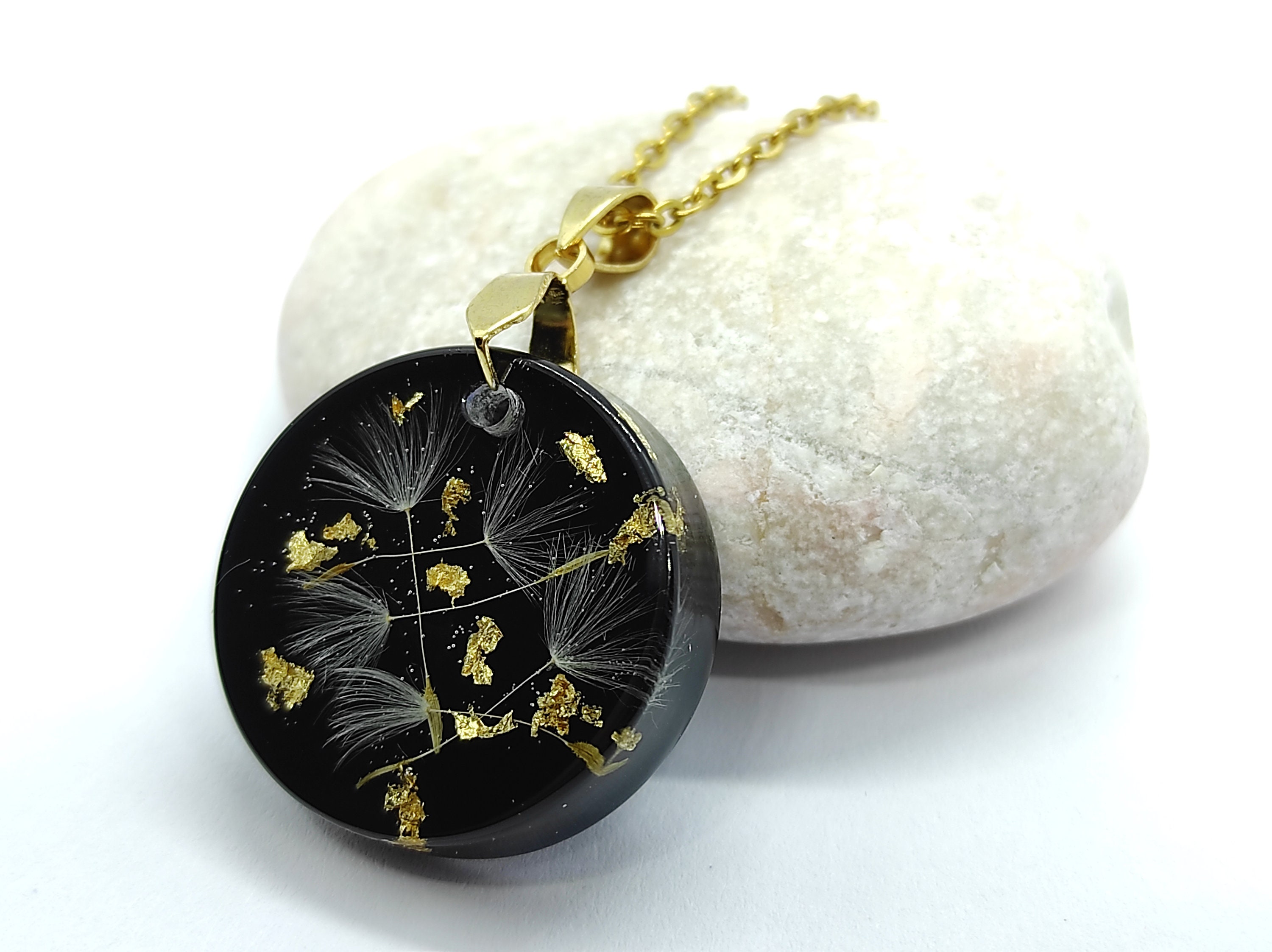 Dandelion necklace wish necklace flower resin necklace | Etsy