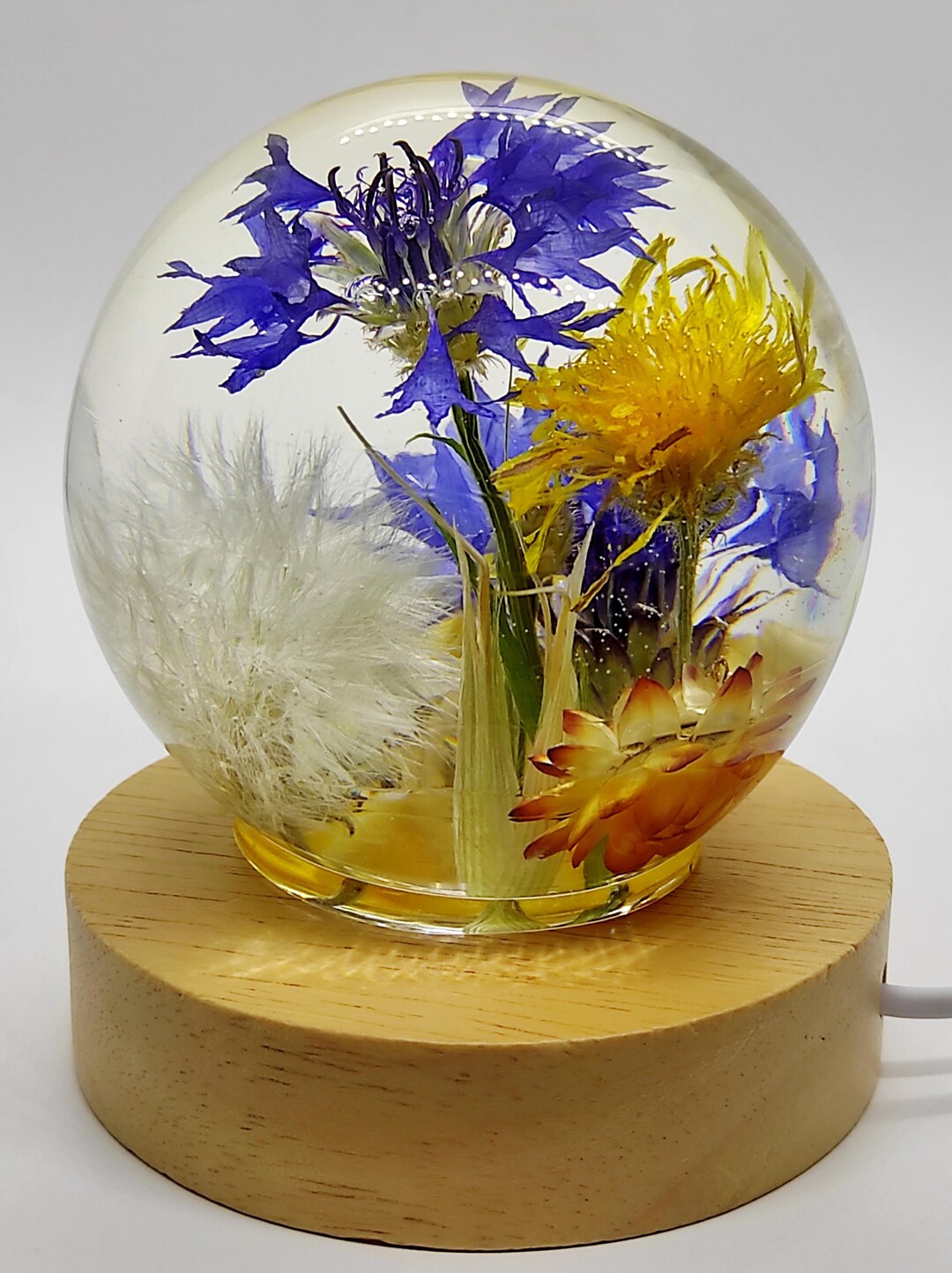 Dried Flower Resin Lamp, Forest Night Light, Unique Bedroom Decor ...