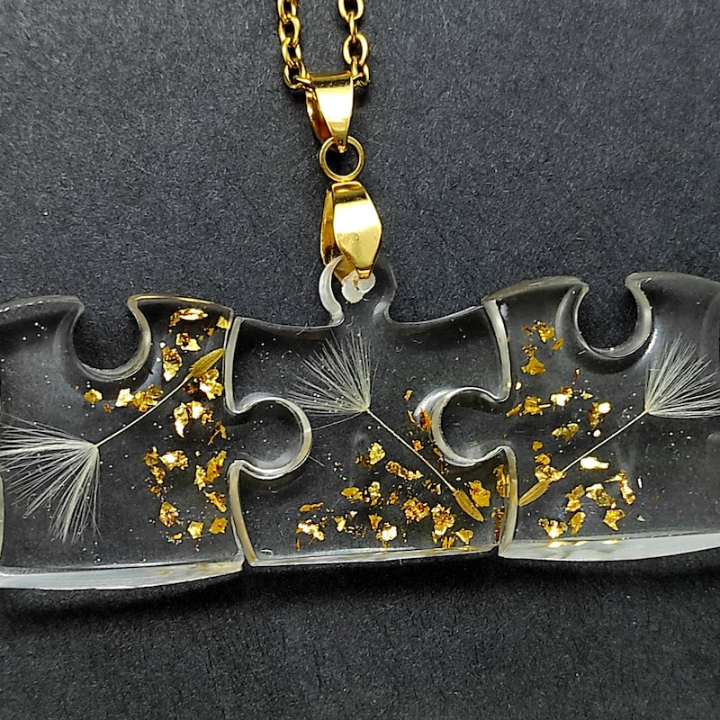 Puzzle Resin Necklace - Etsy