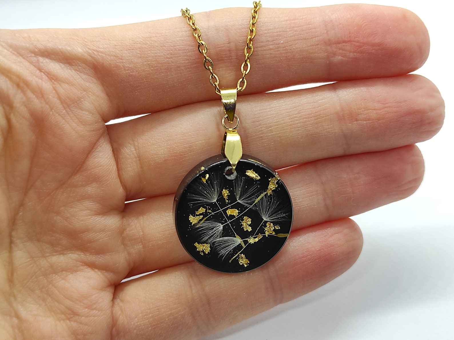 Dandelion necklace wish necklace flower resin necklace | Etsy