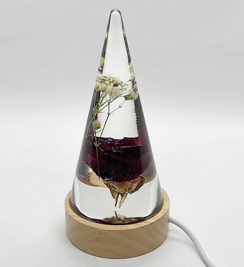 Real Rose Resin Night Light: Floral Nightstand Lamp - Etsy