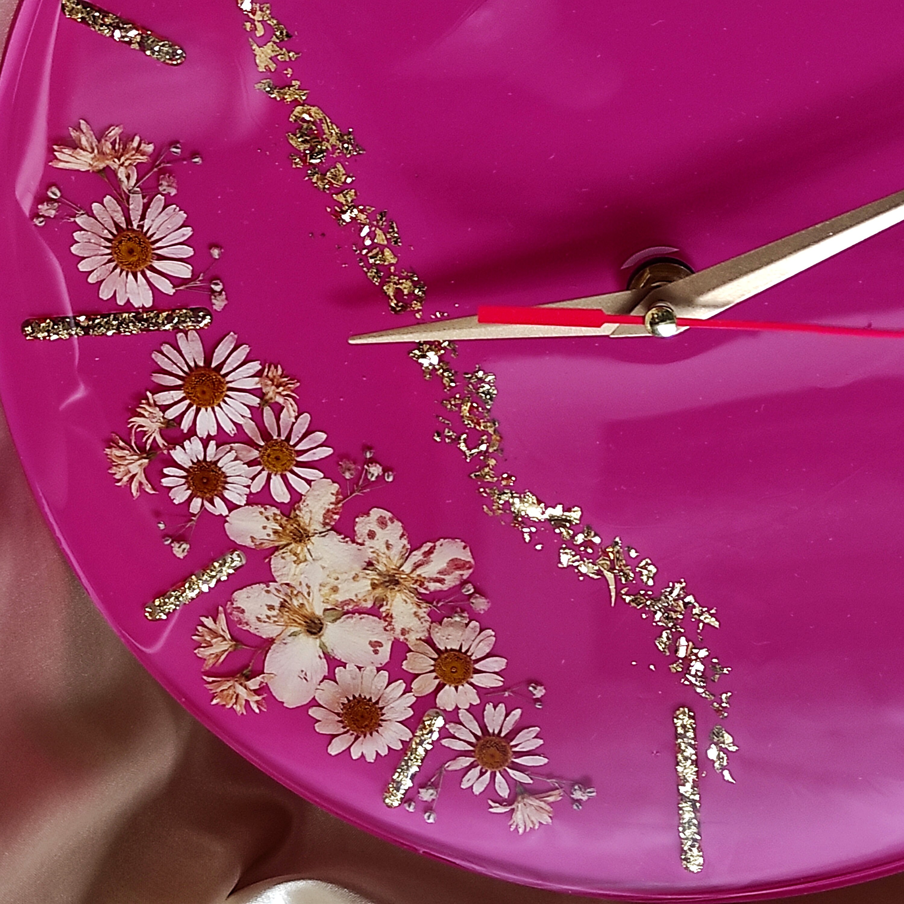 Unique Wall Clock Hot Pink Resin Clock Bright Wall Decor - Etsy