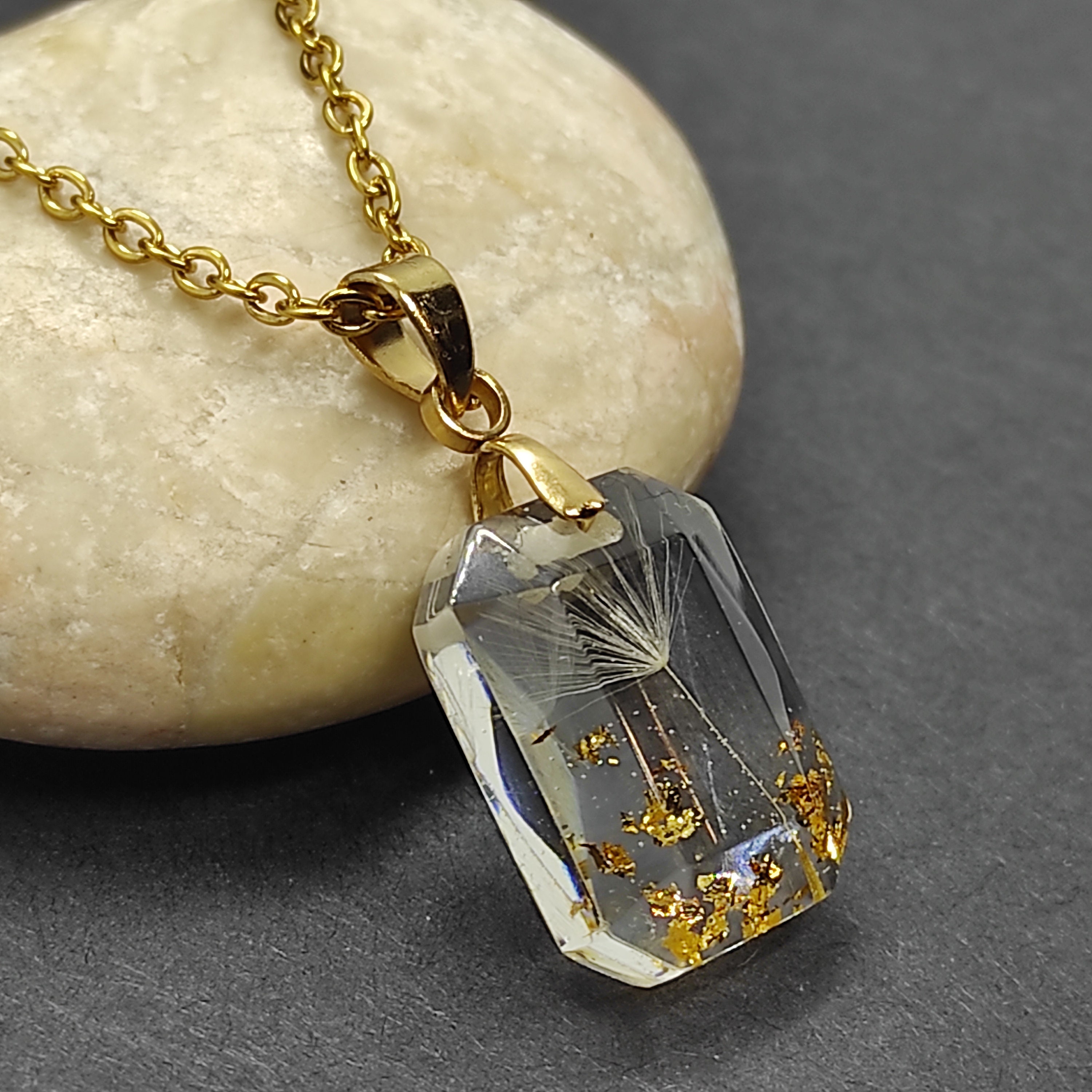 Make a Wish Necklace, Dandelion Necklace, Resin Dried Flower Jewelry - Etsy