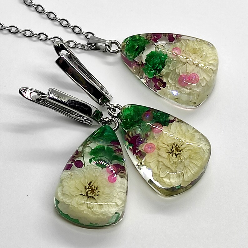 Nature Inspired Jewelry Set, Cottagecore Jewelry, Elven Jewelry, Dried ...