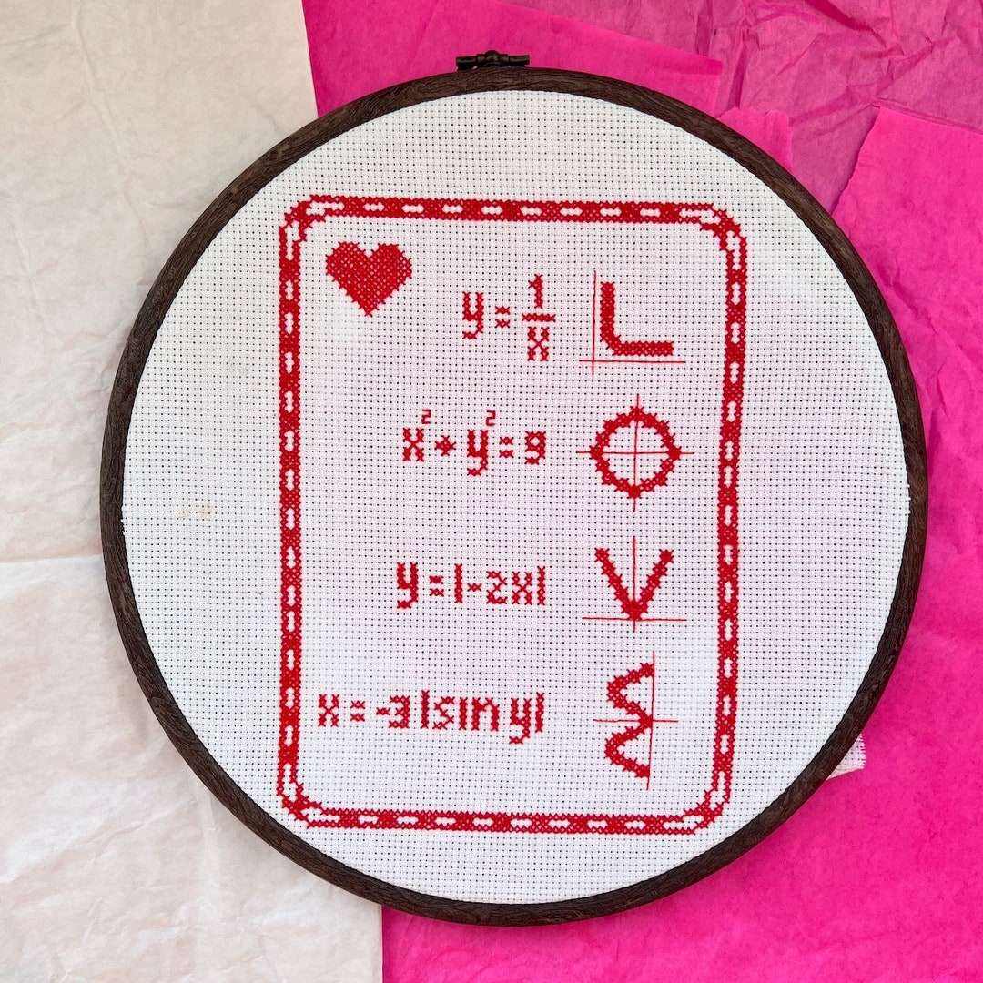 Valentine's Day Love Math Cross Stitch Pattern: Easy Romantic ...