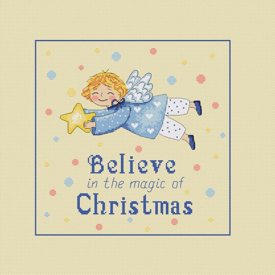 Christmas Angel Boy Cross Stitch Pattern, Funny Winter Embroidery PDF ...