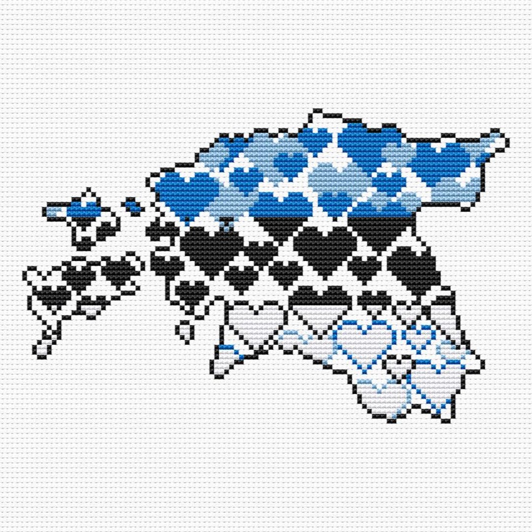 Estonia Map Cross Stitch Pattern: Country Flag Embroidery (PDF) - Etsy
