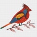 Cardinal Bird Cross Stitch Pattern Red Small Holly Bird Forest Winter ...