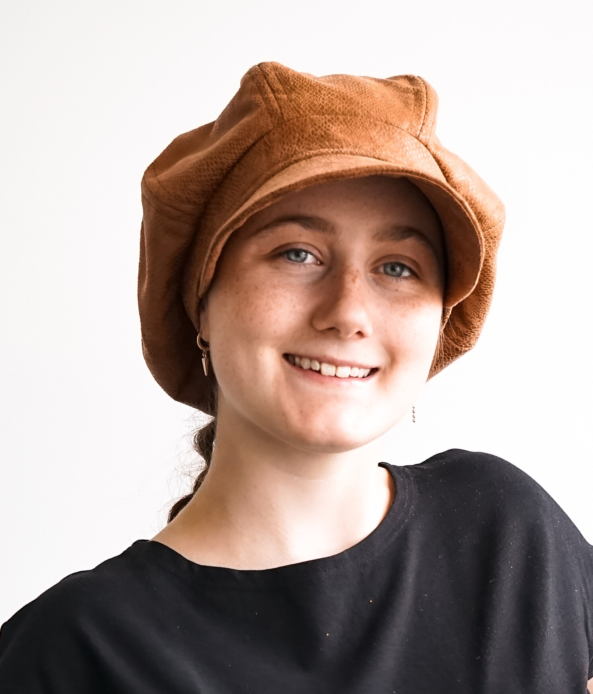 Women's Hat, Balloon Hat, Leather Hat, Peaked Cap, Roof Hat, Boho Hat ...