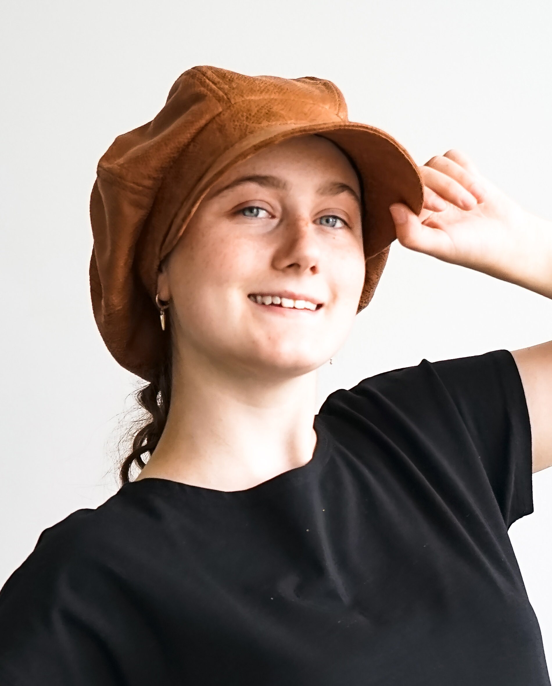 Women's Hat, Balloon Hat, Leather Hat, Peaked Cap, Roof Hat, Boho Hat ...