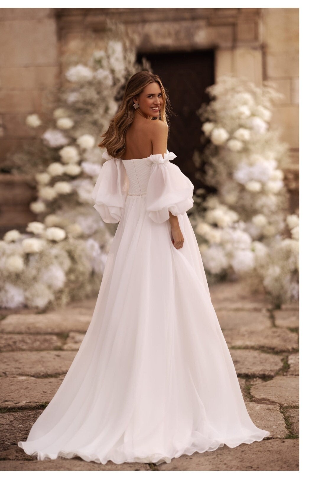 Romantic Wedding Dress, Open Bridal Gown, Simple Wedding Dress ...