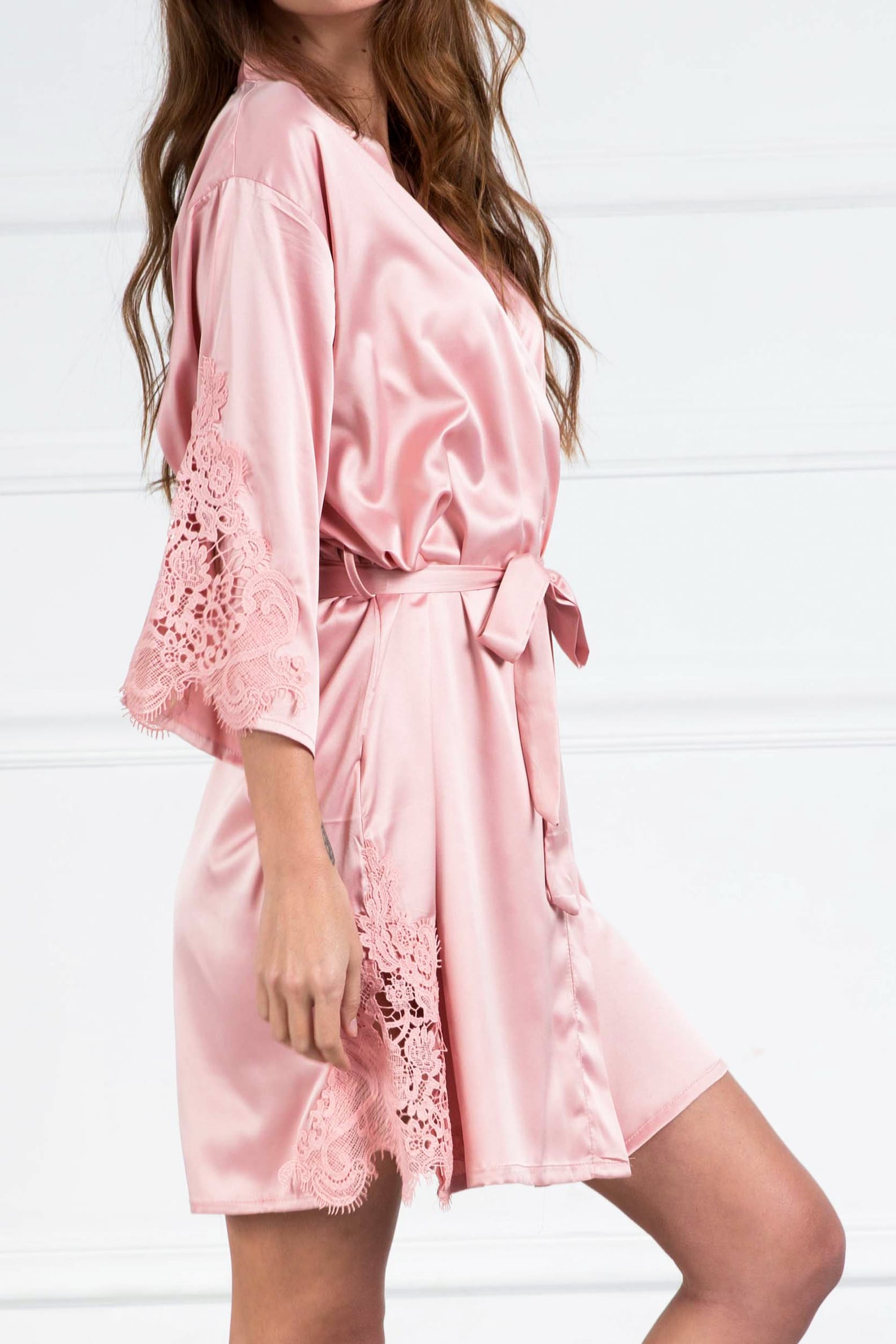 Bridesmaid Robes Triangle Lace Satin Wedding Party Robes - Etsy