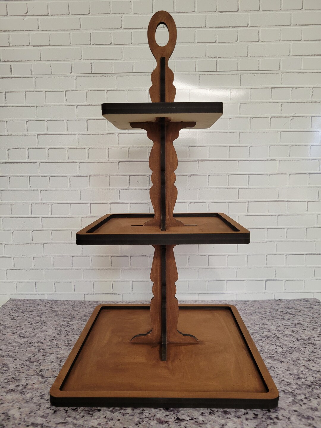 Unfinished DIY Wooden 3 Tiered Square Tray for Decor- Paint Your Own ...