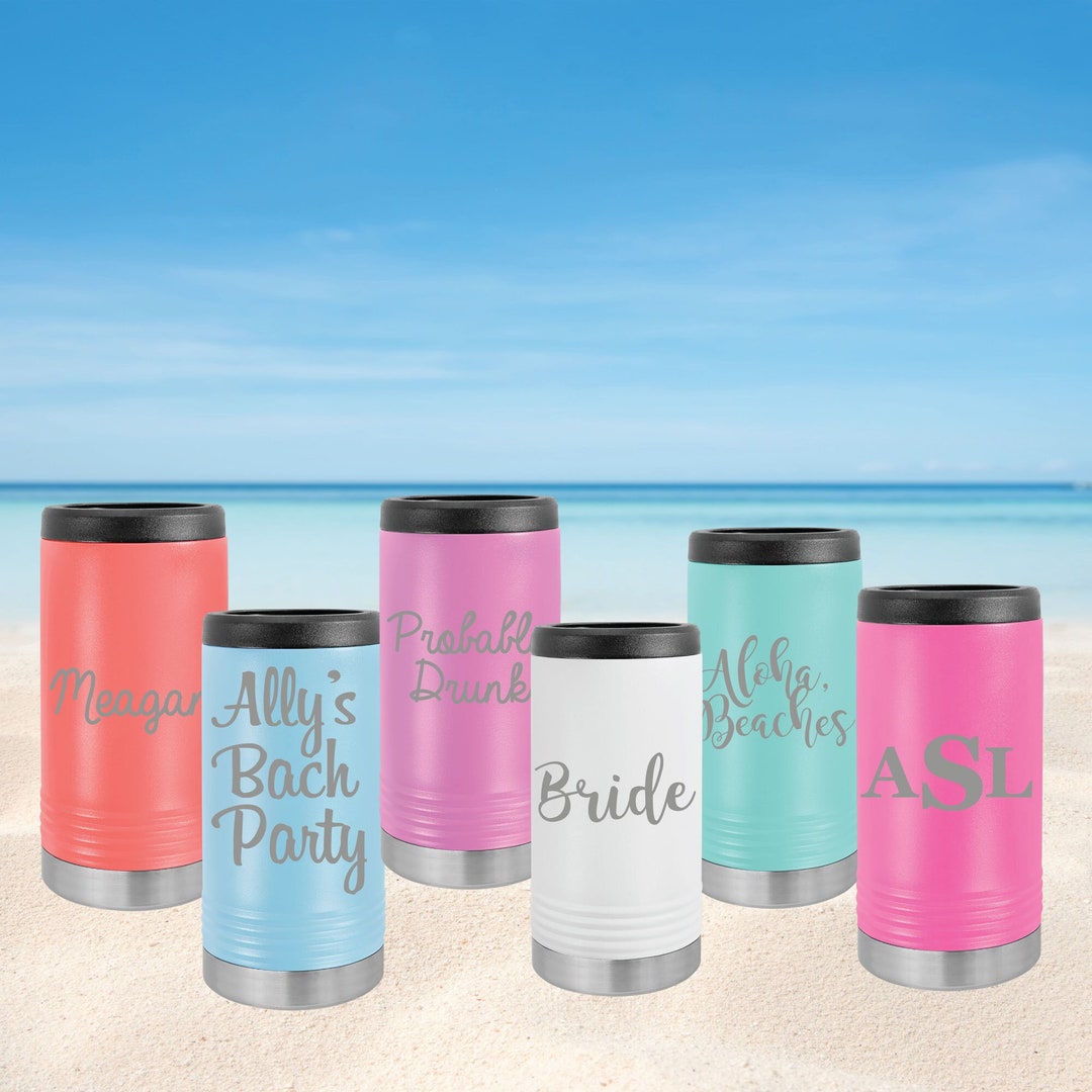 Personalized Engraved Skinny Can Cooler, Stainless Steel Insulated ...