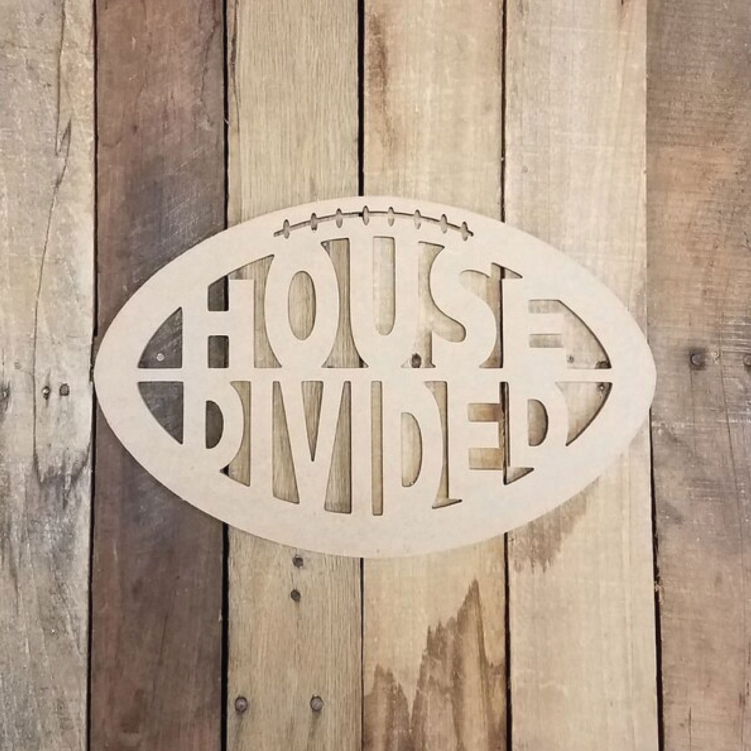Unfinished DIY Wooden Football House Divided Cut Out Paint Your Own ...