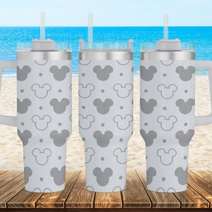 Laser Engraved Mickey Head Pattern 40 Oz Stainless Steel Powder Coated ...