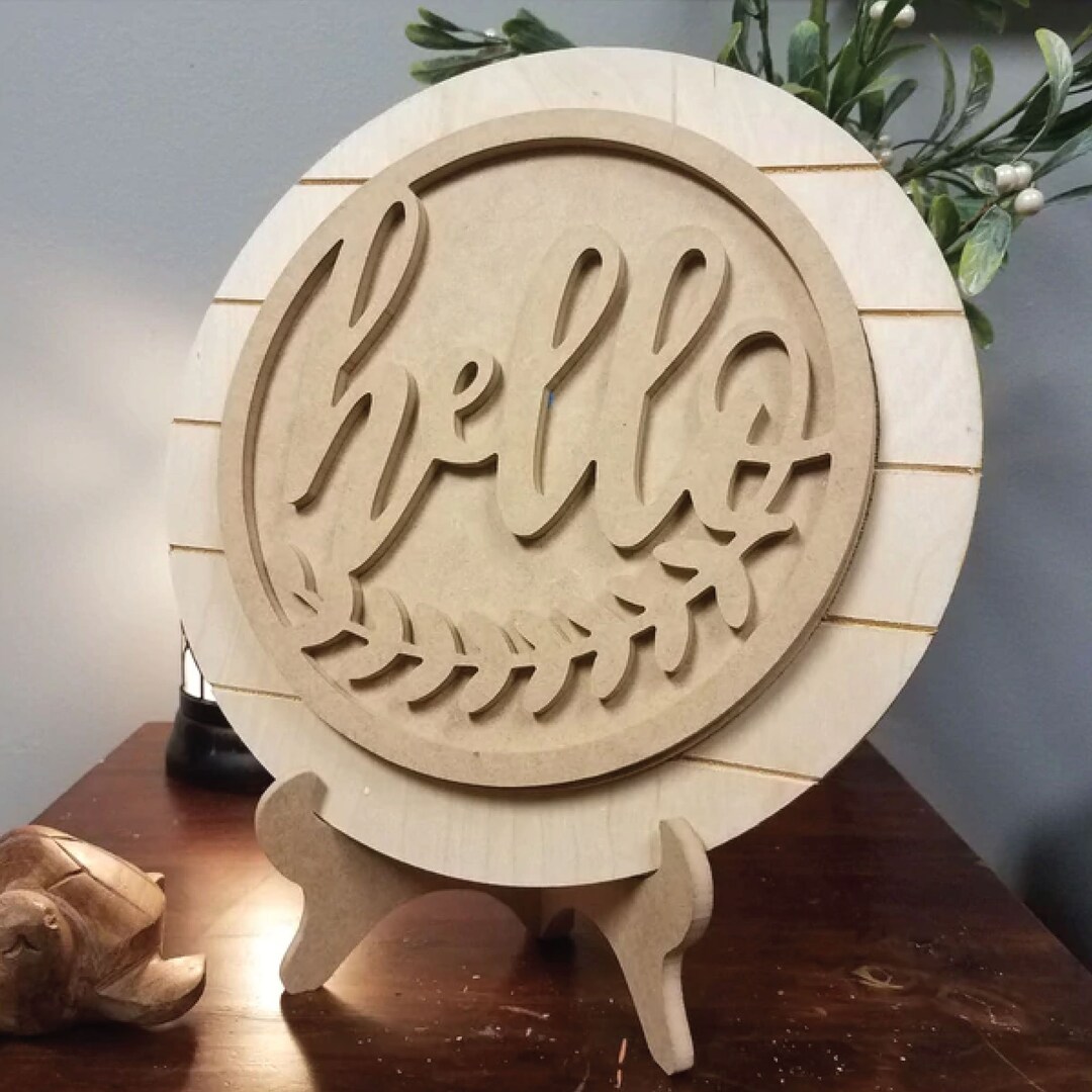 Paint and Sip: DIY Wood Art, Hello Stackable Easel Kit - Etsy