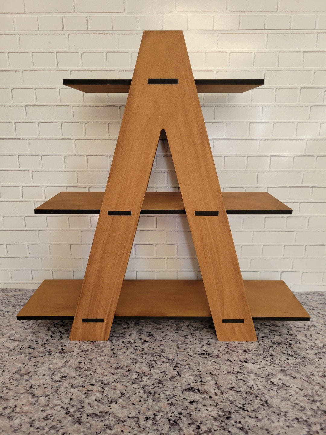 Unfinished DIY Wooden 3 Tiered Ladder Shelf - Tiered Tray for Decor ...