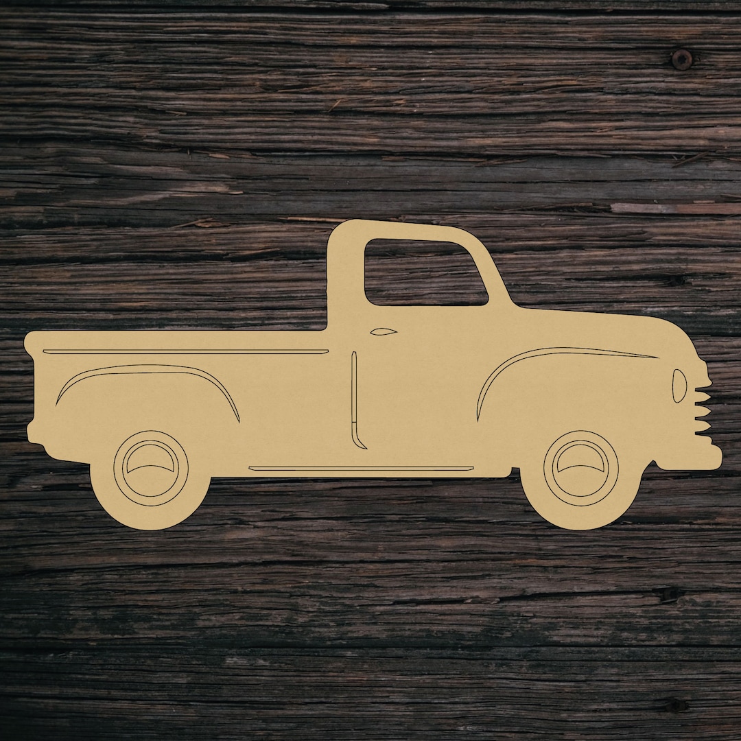 Unfinished DIY Wooden Vintage Truck Cutout Paint Your Own Wooden Sign ...