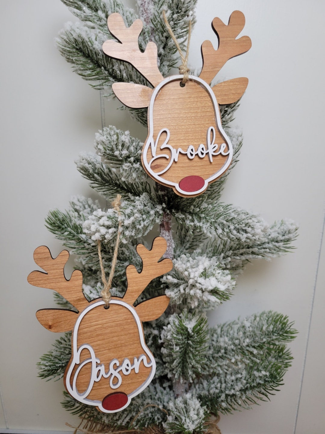 Personalized Wooden Cherry Wood Rudolph the Red Nosed Reindeer ...
