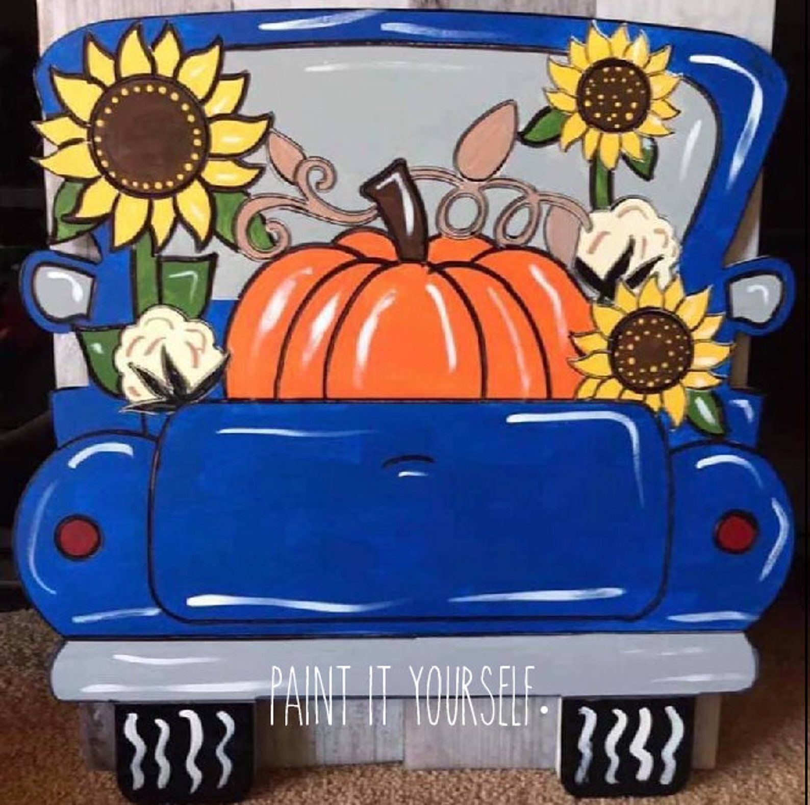 Unfinished DIY Wooden Truck Cutout With Fall Harvest Paint - Etsy