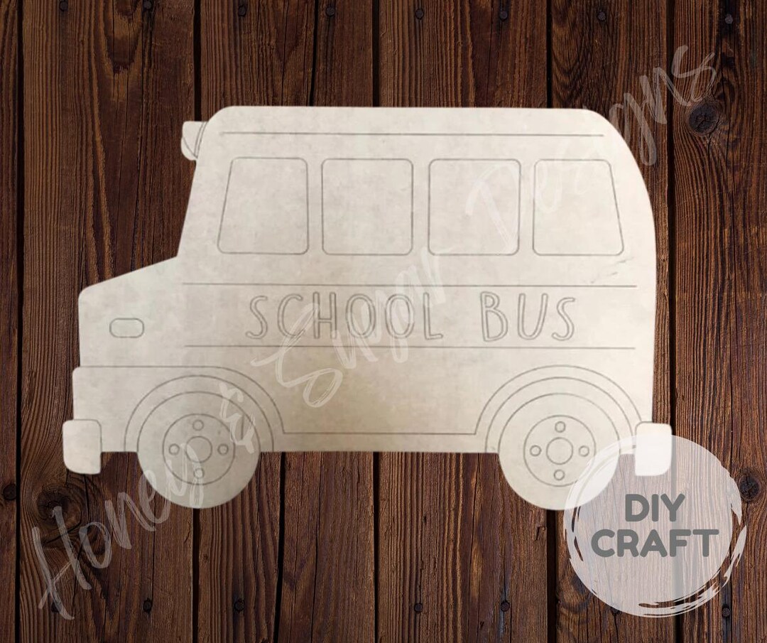 Paint and Sip: DIY Wood Art, School Bus Cut Out - Paint Your Own Decor ...