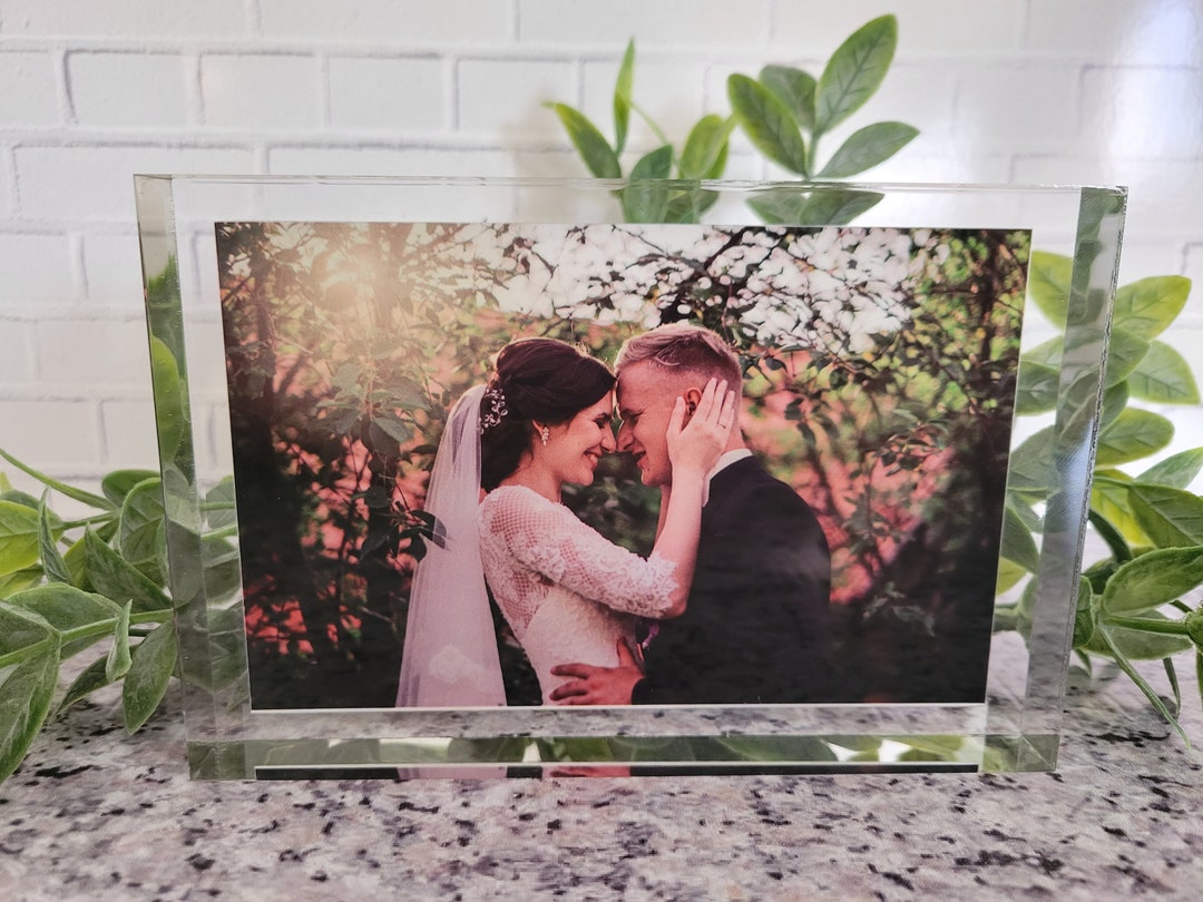 Acrylic Glass Photo Block, Crystal Glass Photo, Valentine's Gift ...