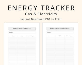 Energy Usage Tracker - Etsy