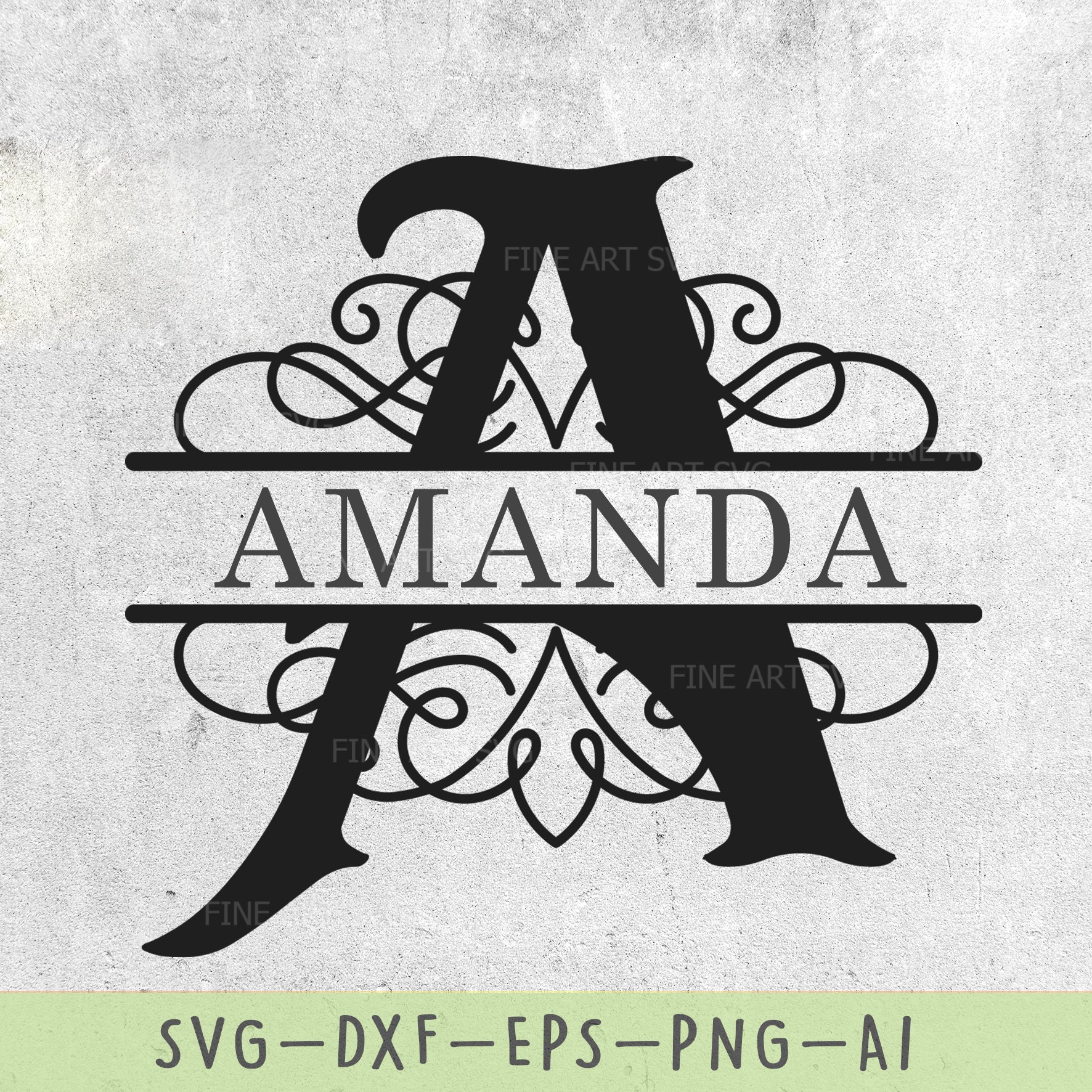 Visual Arts Floral Split Monogram SVG Flower Split Monogram Font Svg ...