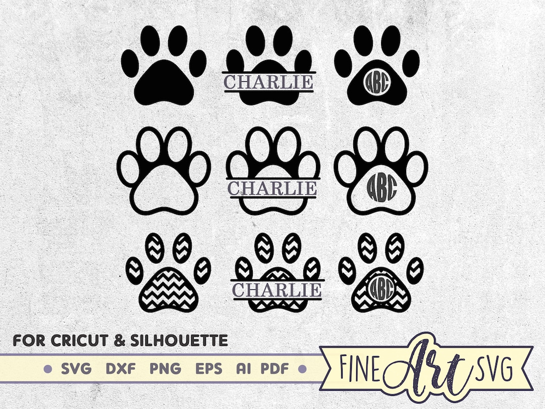 Paw Print Monogram SVG Bundle: Pet Lover Design (digital Download) - Etsy