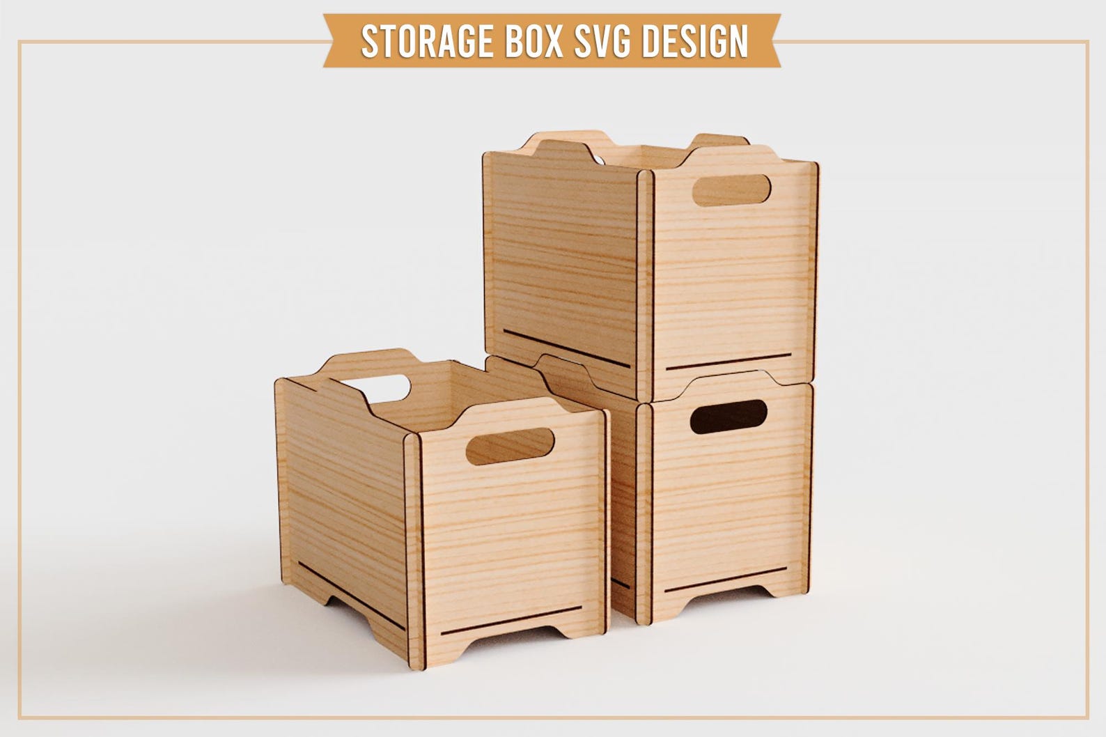 Laser Cut Storage Box SVG, Stackable Organizer Template (digital ...