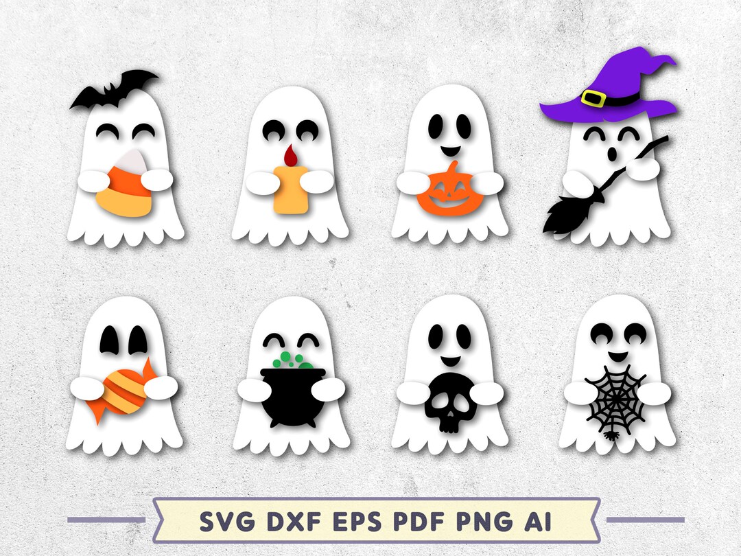 Ghost SVG Bundle: Halloween Laser Cut Files (digital Download) - Etsy
