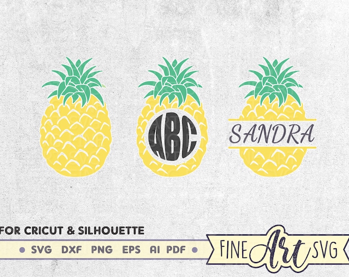 Pineapple Monogram SVG Pineapple Svg Summer Svg Tropical SVG Vacation ...