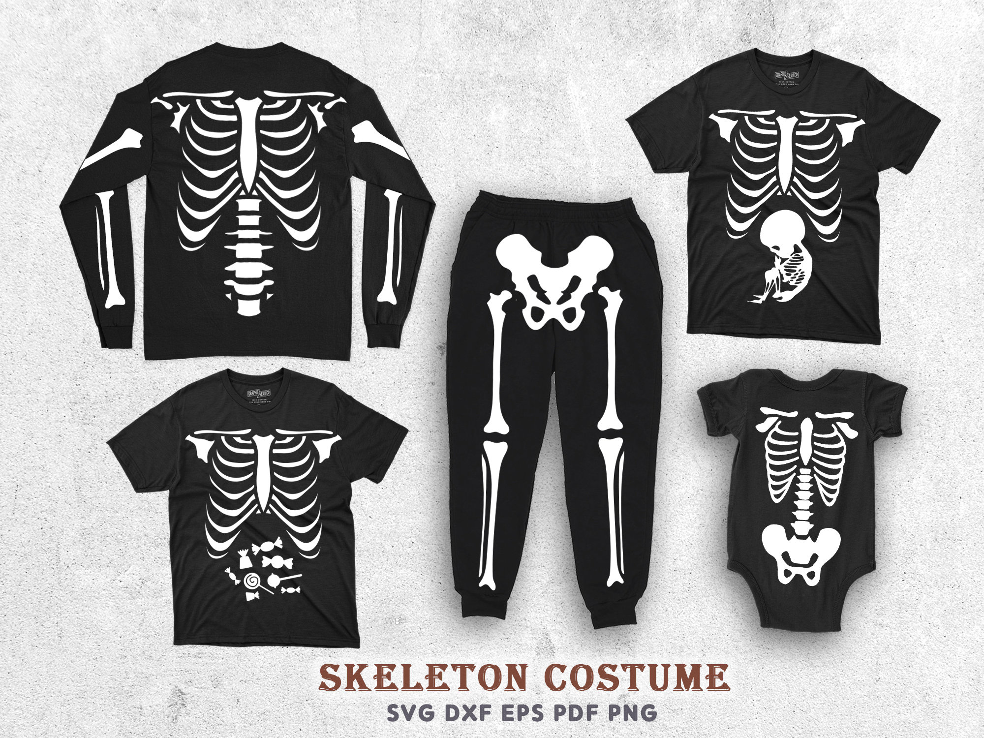 Family Skeleton Costume SVG: Halloween Pregnant Skeleton Design ...