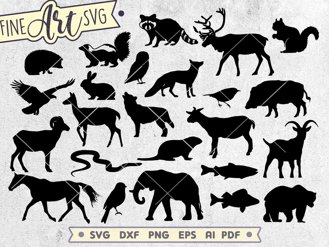 Forest Animals SVG Bundle, Animal Silhouette Svg, Woodland Animals Svg ...