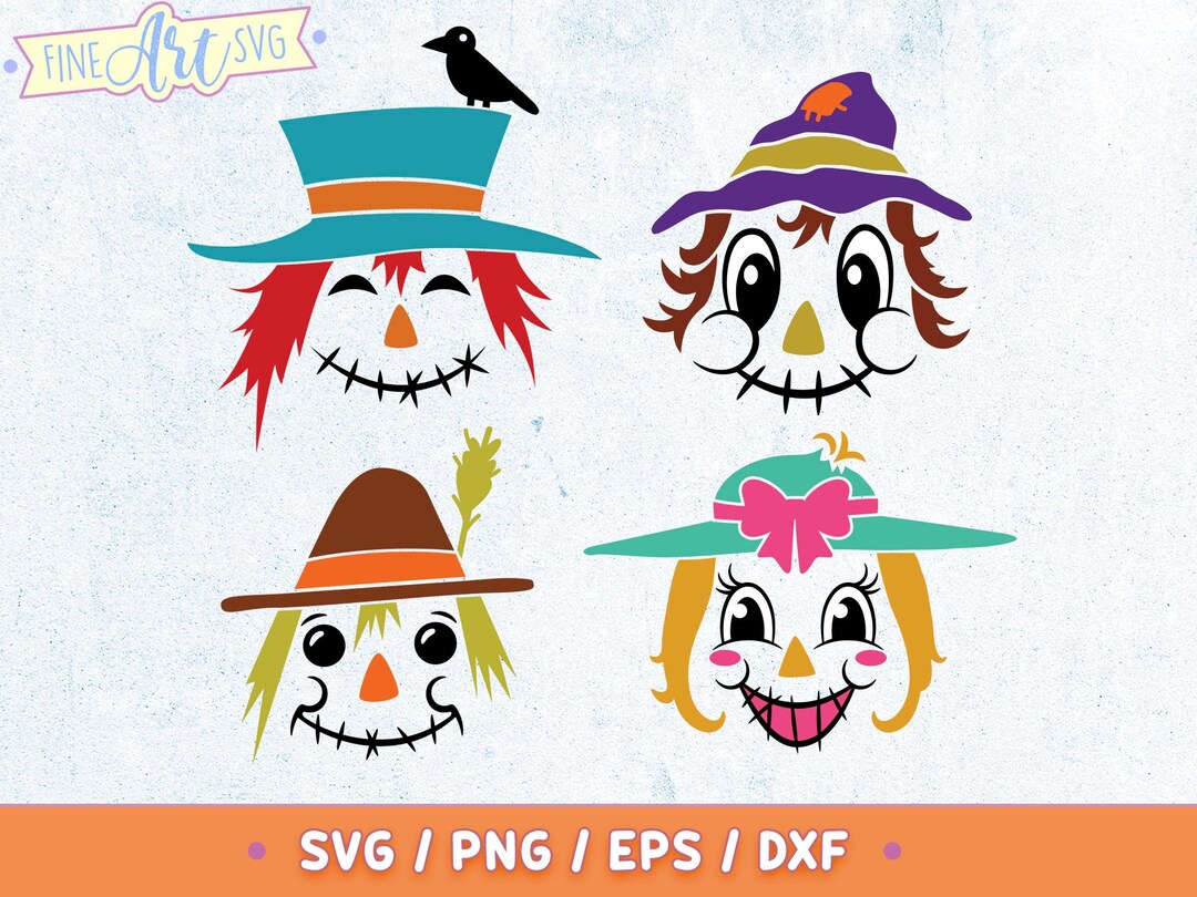 Scarecrow Face SVG Bundle: Fall Harvest Clipart (digital Download) - Etsy