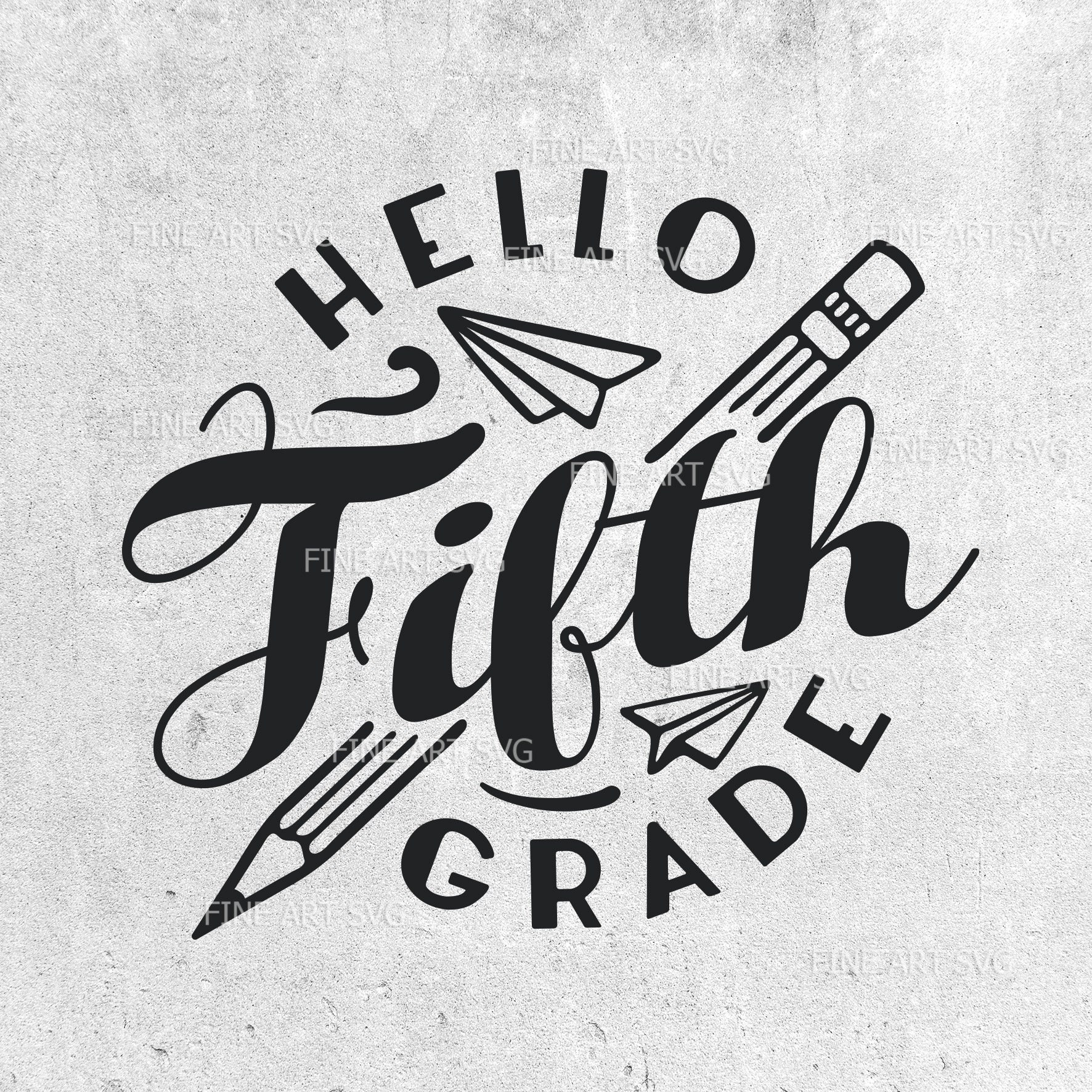 Hello Fifth Grade Svg Back to School Svg School Svg 5th - Etsy