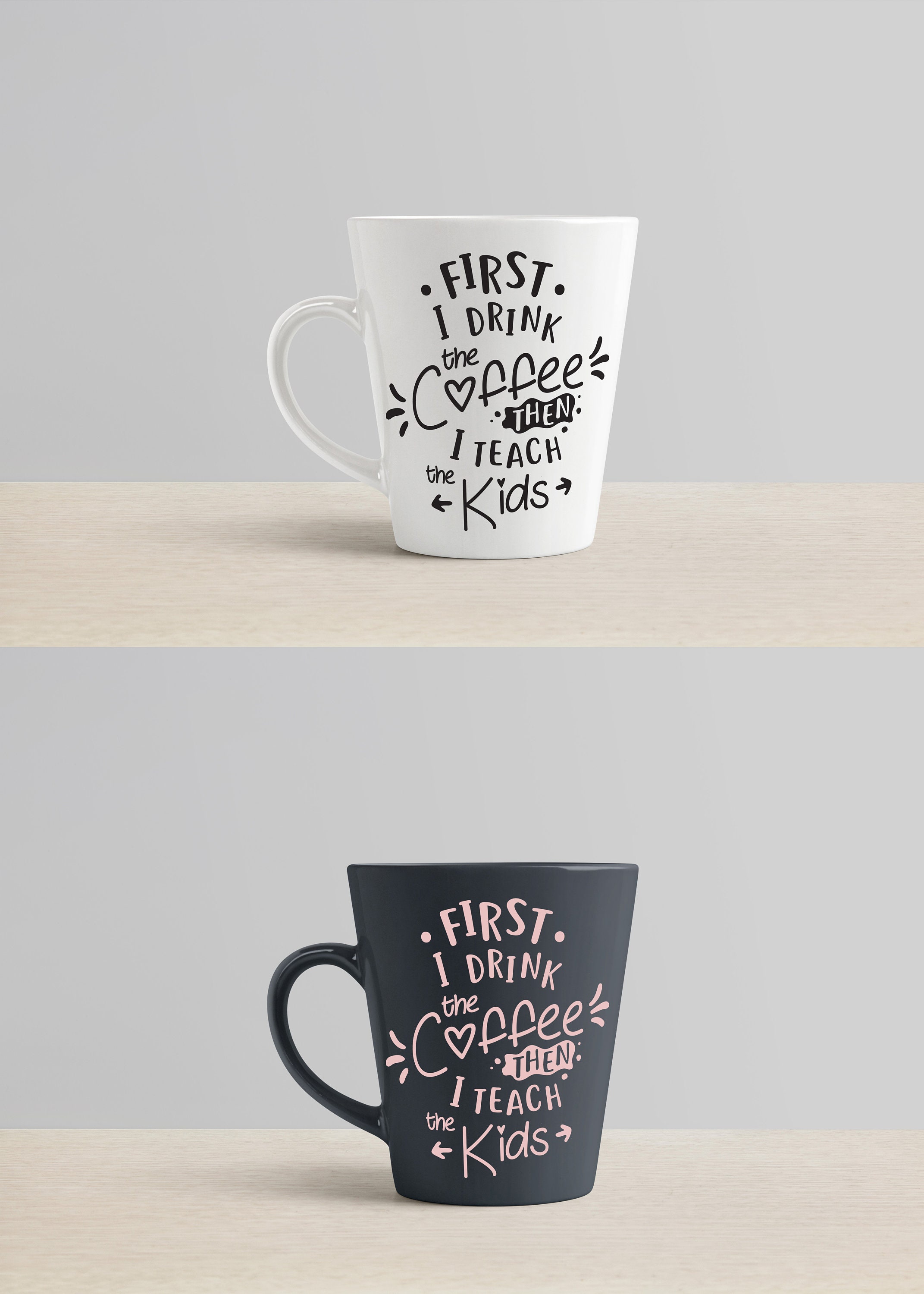 Eerst drink ik de koffie svg, Juf svg, Juf citaat svg, Terug naar ...