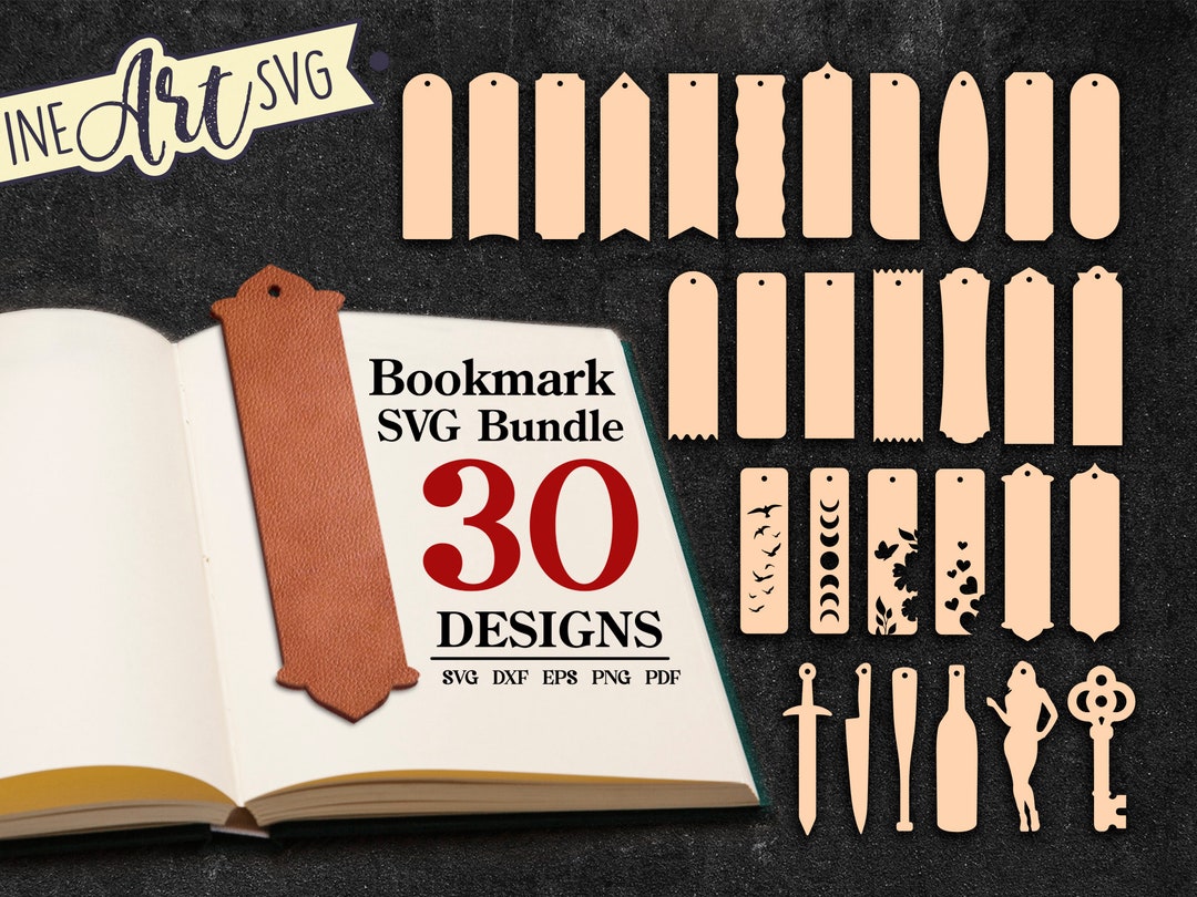 Bookmark SVG Bundle: 30 Laser Cut Designs (digital Download) - Etsy