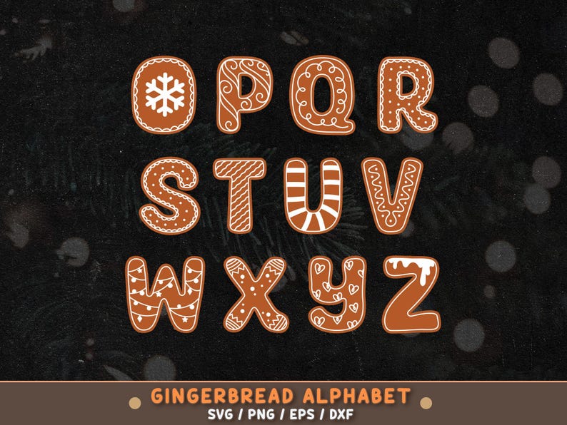 Gingerbread Alphabet SVG PNG Bundle: Christmas Cookies Letters, Digital ...