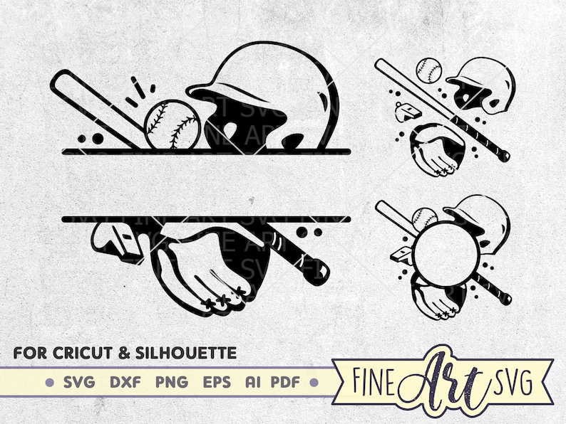 Baseball Monogram SVG Split Monogram Frame Svg File Cricut - Etsy