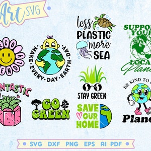 Earth Day SVG Bundle, Cut Files for Cricut Silhouette Glowforge, Nature ...