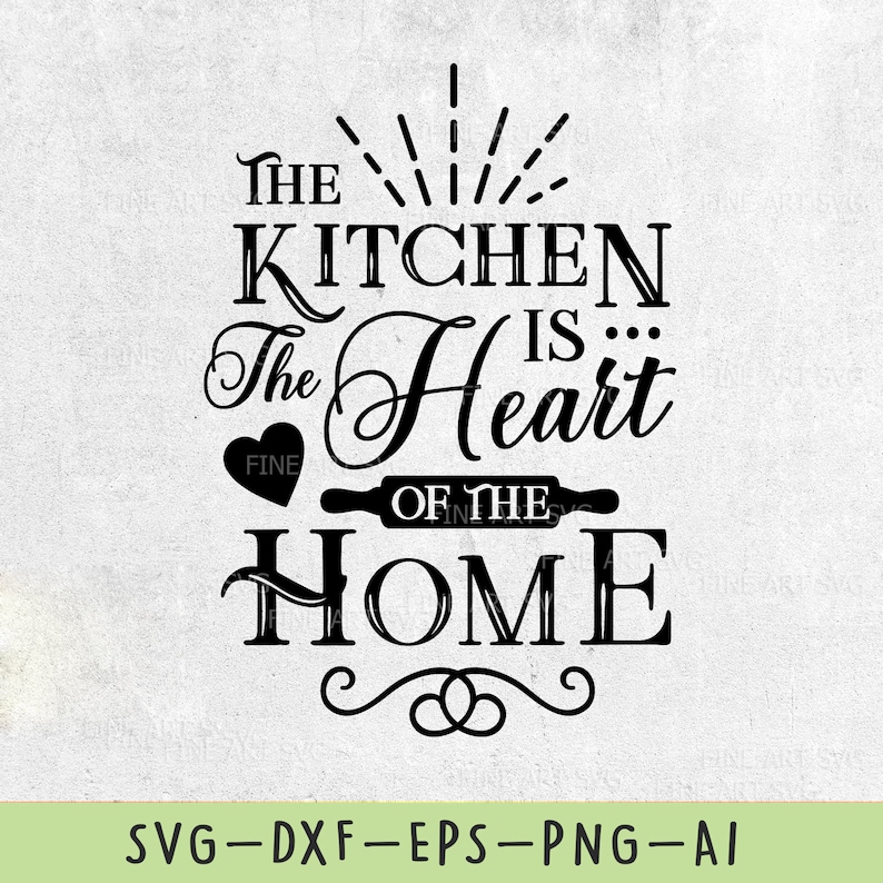 Kitchen is the Heart of the Home SVG: Farmhouse Decor Cut Files ...