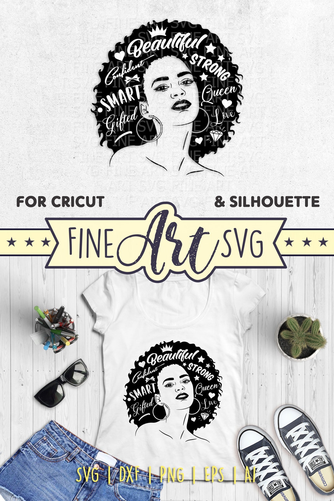 African American Woman SVG Cut File for Cricut Silhouette | Black Woman ...