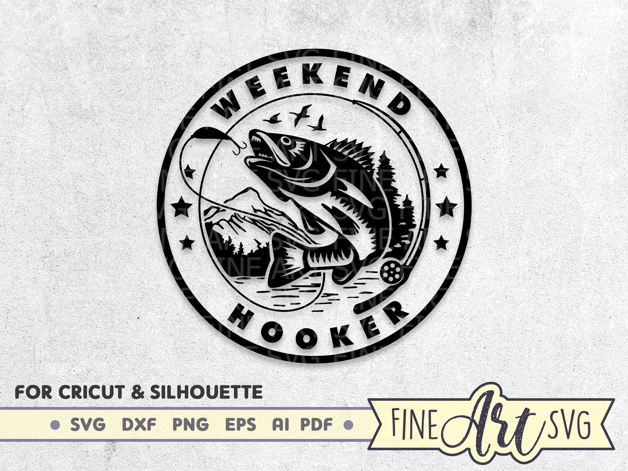 Weekend Hooker SVG Design Fishing Svg Cut File Lake Svg - Etsy Canada
