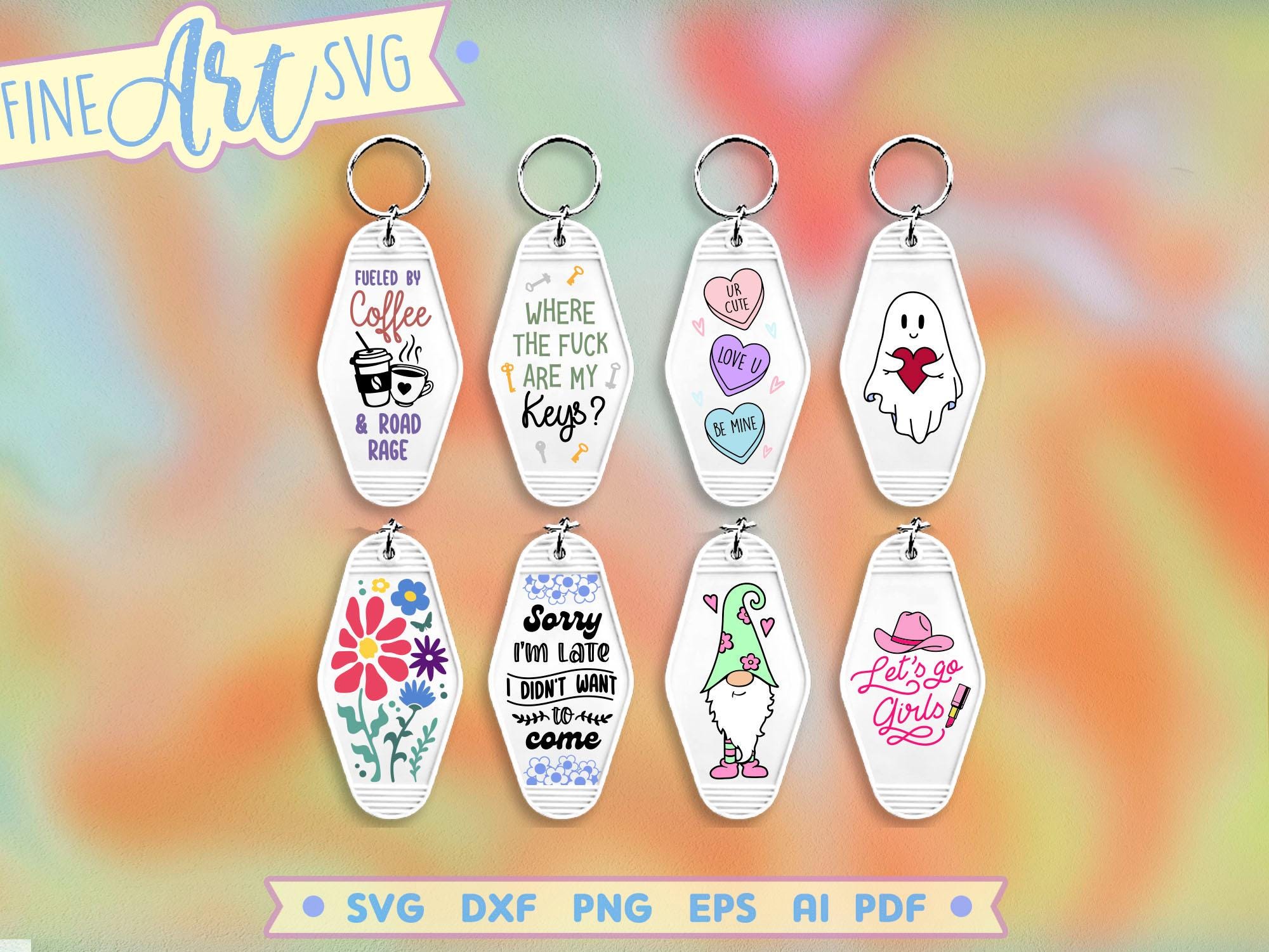 Retro Motel Keychain SVG Bundle: Sarcastic Quotes, Funny Sayings ...