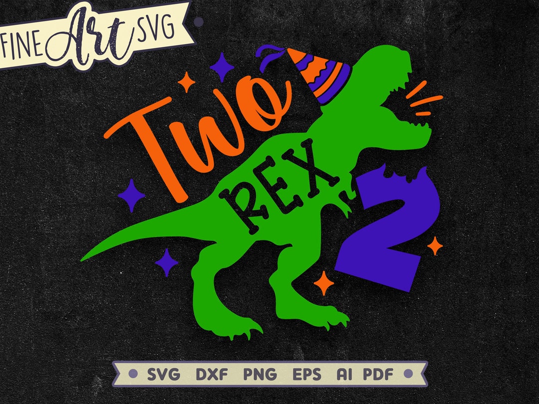 Two Rex SVG Cut File, Second Birthday Svg, Kids Dino Shirt Svg ...
