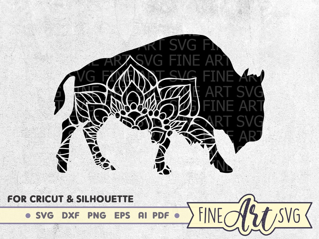 Buffalo Mandala SVG: Floral Bison Cut File (digital Download) - Etsy