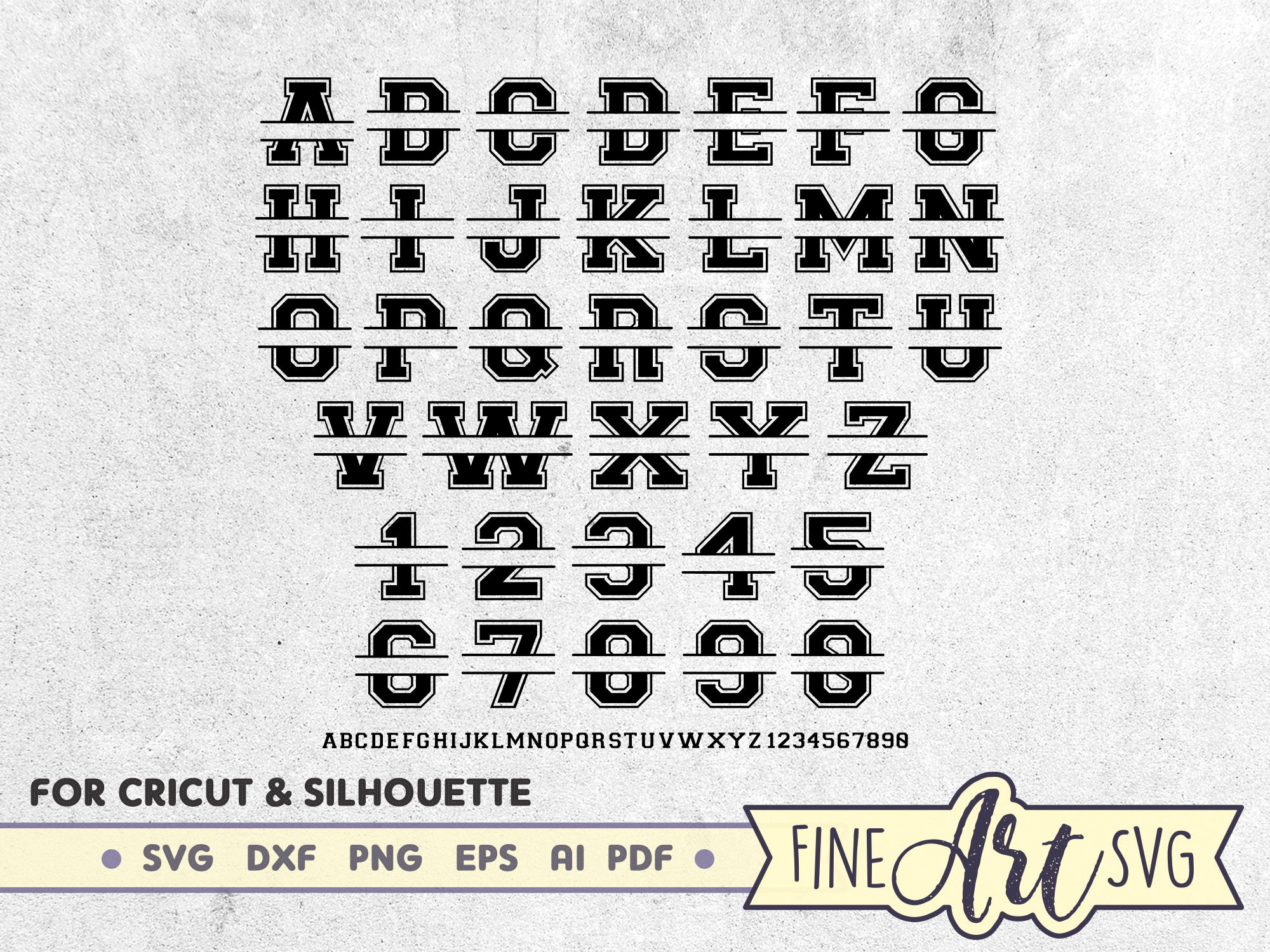 Varsity Split Monogram Svg Cut File Monogram Alphabet Svg | Etsy