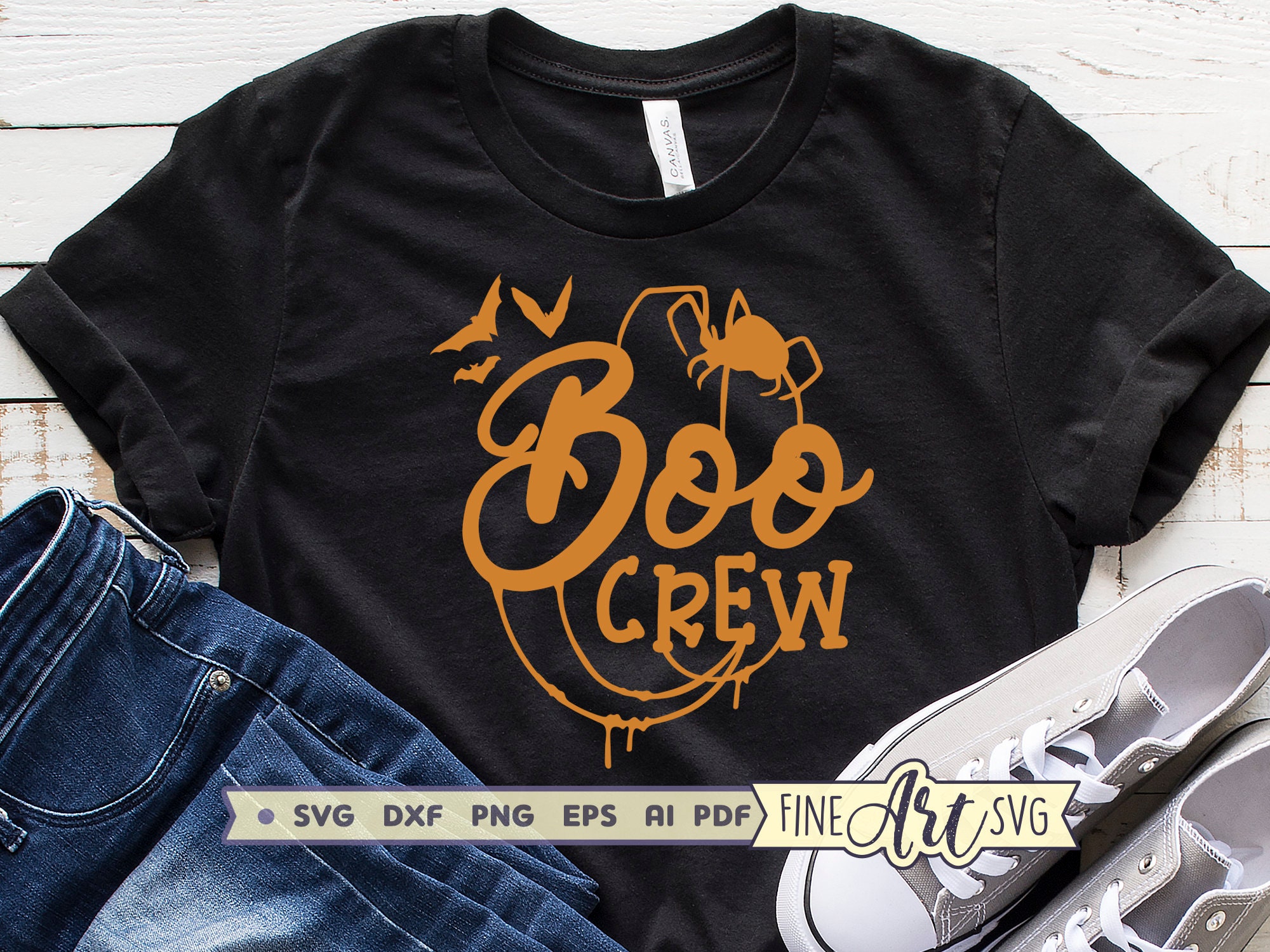 Boo SVG File Boo Crew SVG Halloween Shirt Svg Design Fall - Etsy